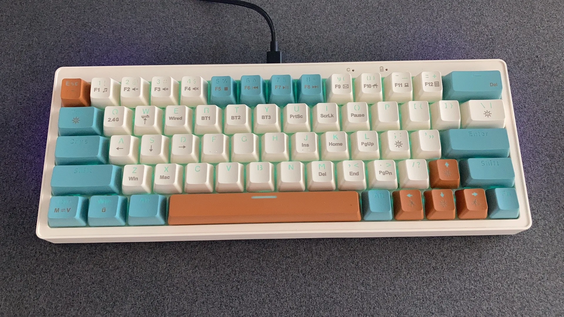 Promotion Hot Swappable Wired Mini 60% 63 Keyboard Multi-color Keycaps ...