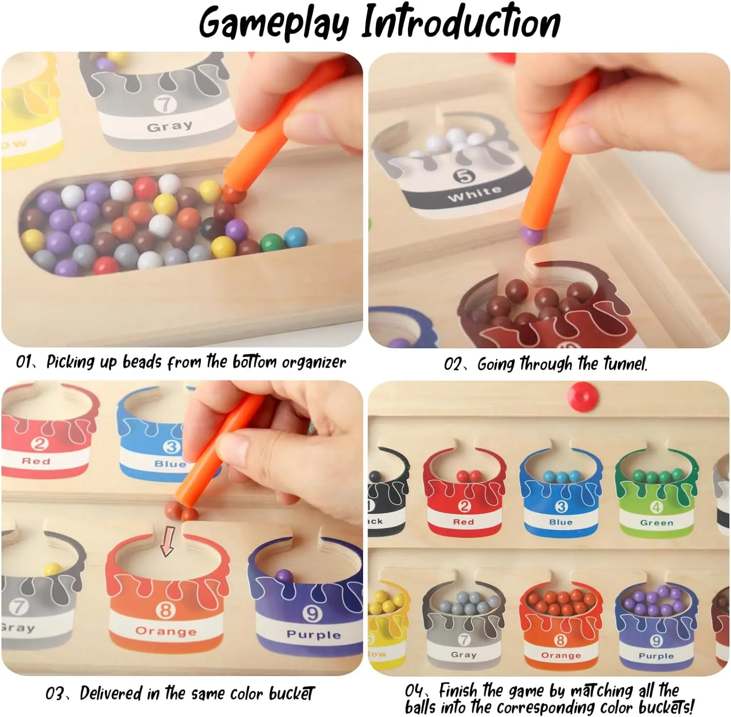 Magnetic Color Number Cognitive Classification Counting Board Toys ...