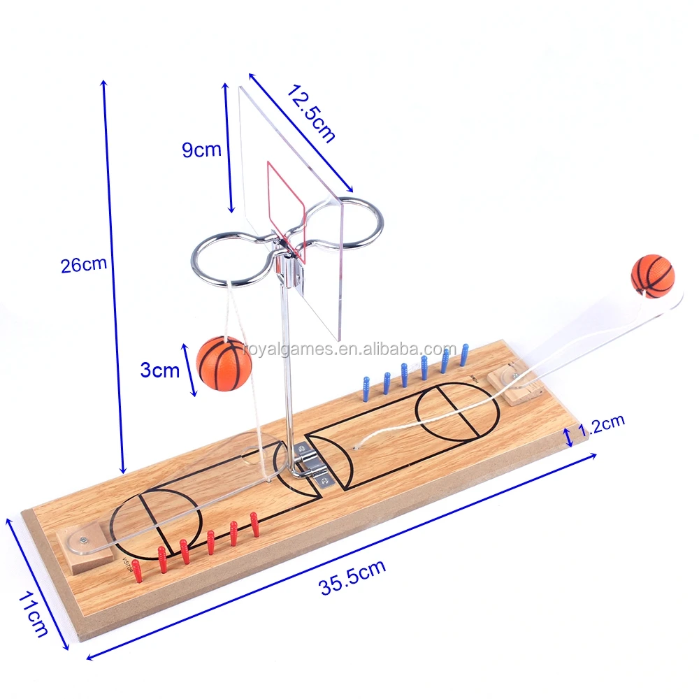 2 Player Wooden Mini Desktop Basketball Game - Fun & Portability