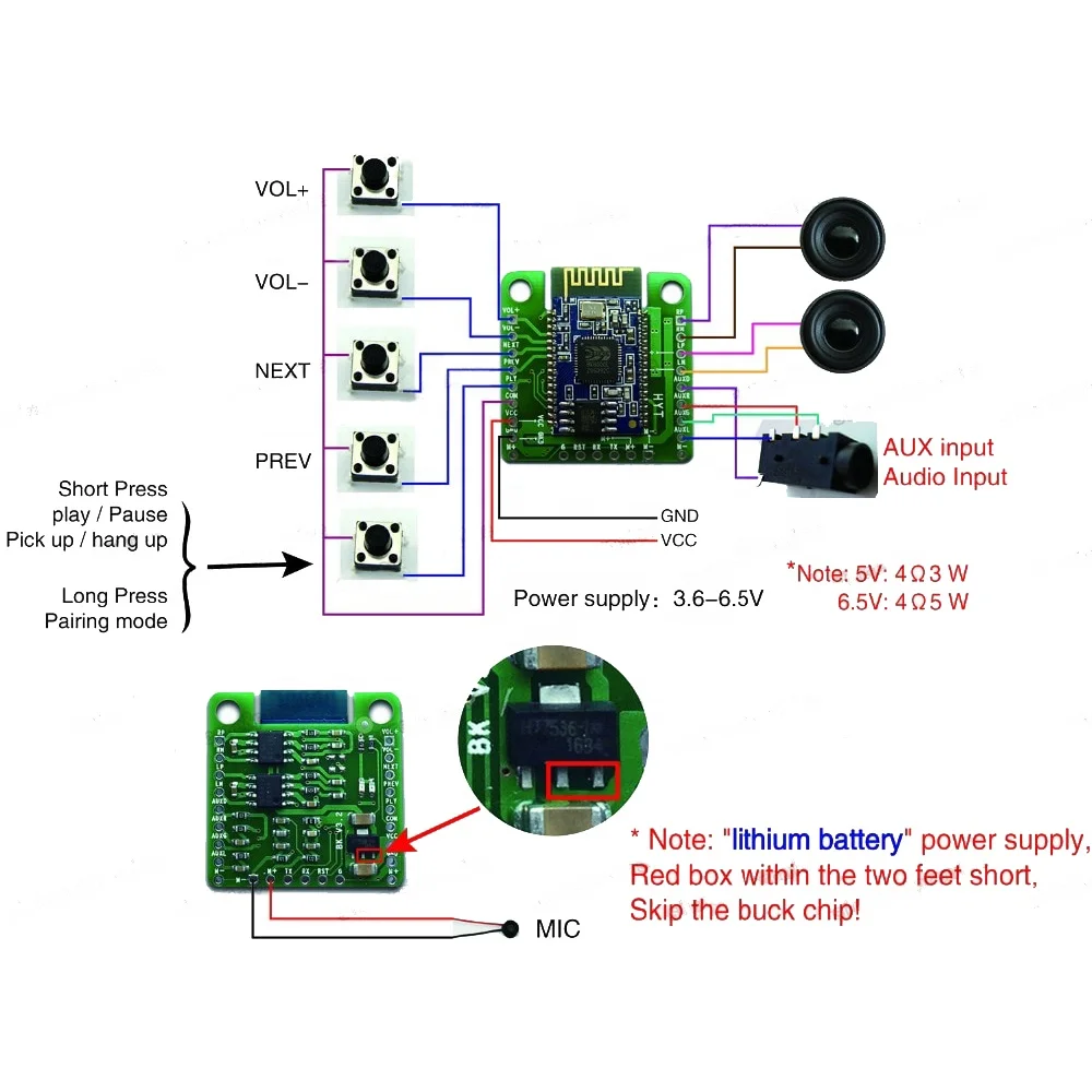 Taidacent Bk8000l Estéreo Dual 5w Amplificador Ble Altavoz Audio Módulo Ble Módulo Amplificador ...