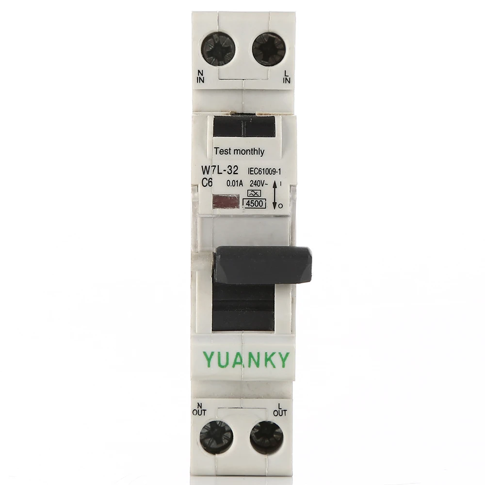 YUANKY Bs61009-1 Micro RCBO Breaker - 30ma 300ma B16 18mm