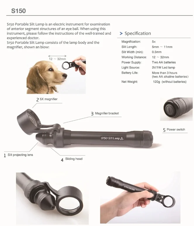 SHTOPVIEW Portable Slit Lamp Microscope Handheld Slit Lamp S150 ...