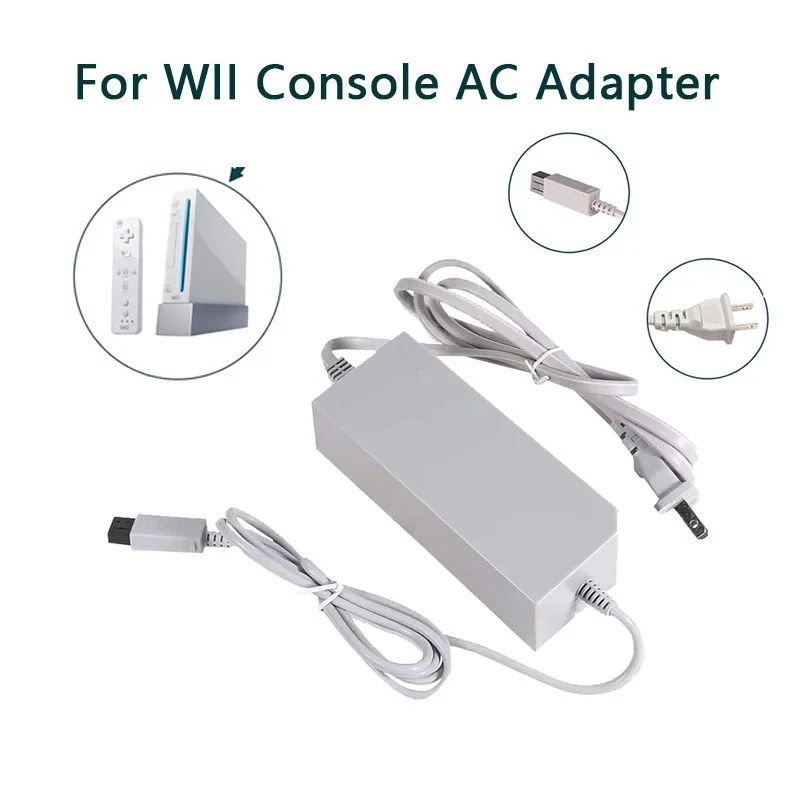 AC Adapter for Nintendo Wii Console EU & US Plug Plastic Replacement ...