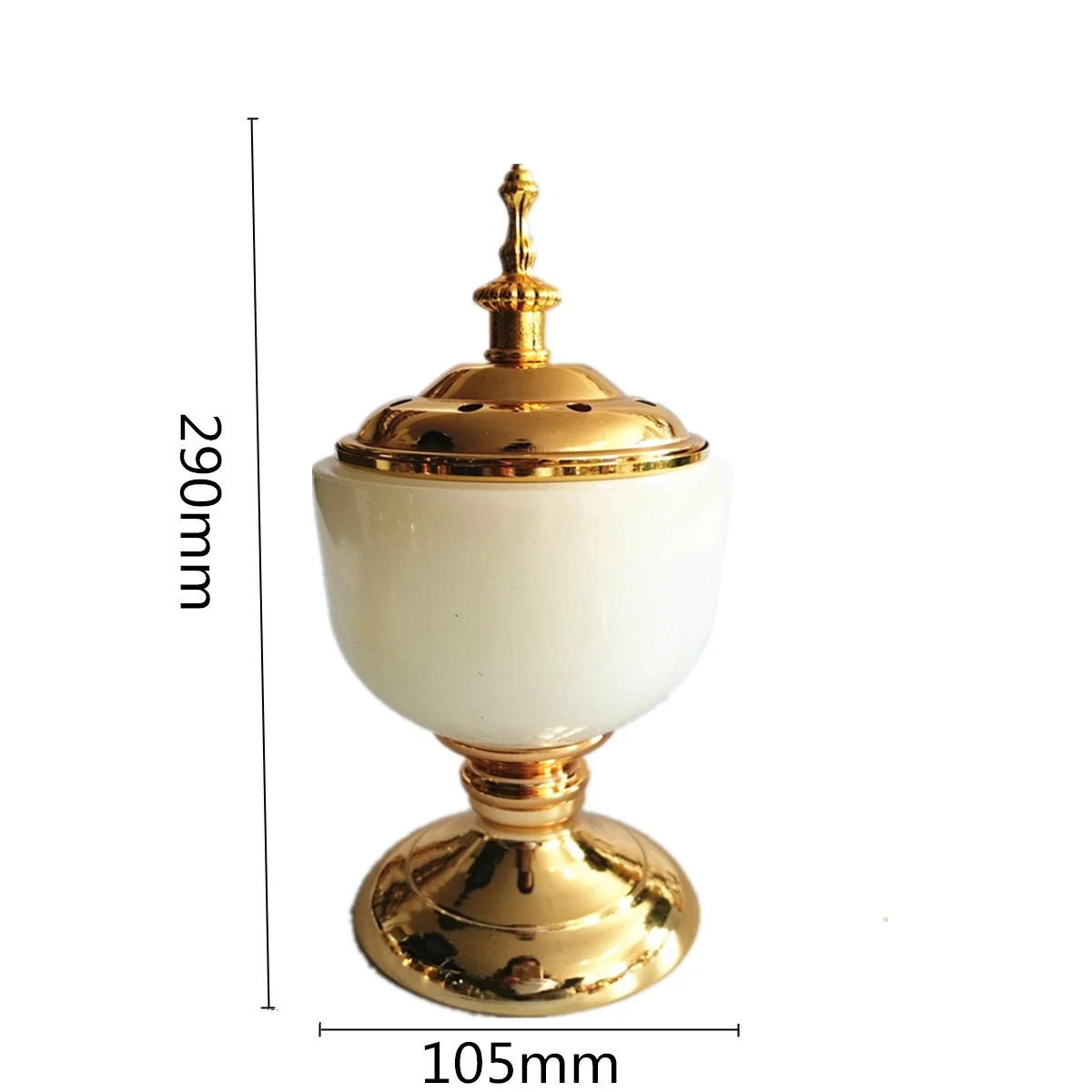 2020 Metal Gold Golden Glass Charcoal Bukhoor Incense Burner Holder ...