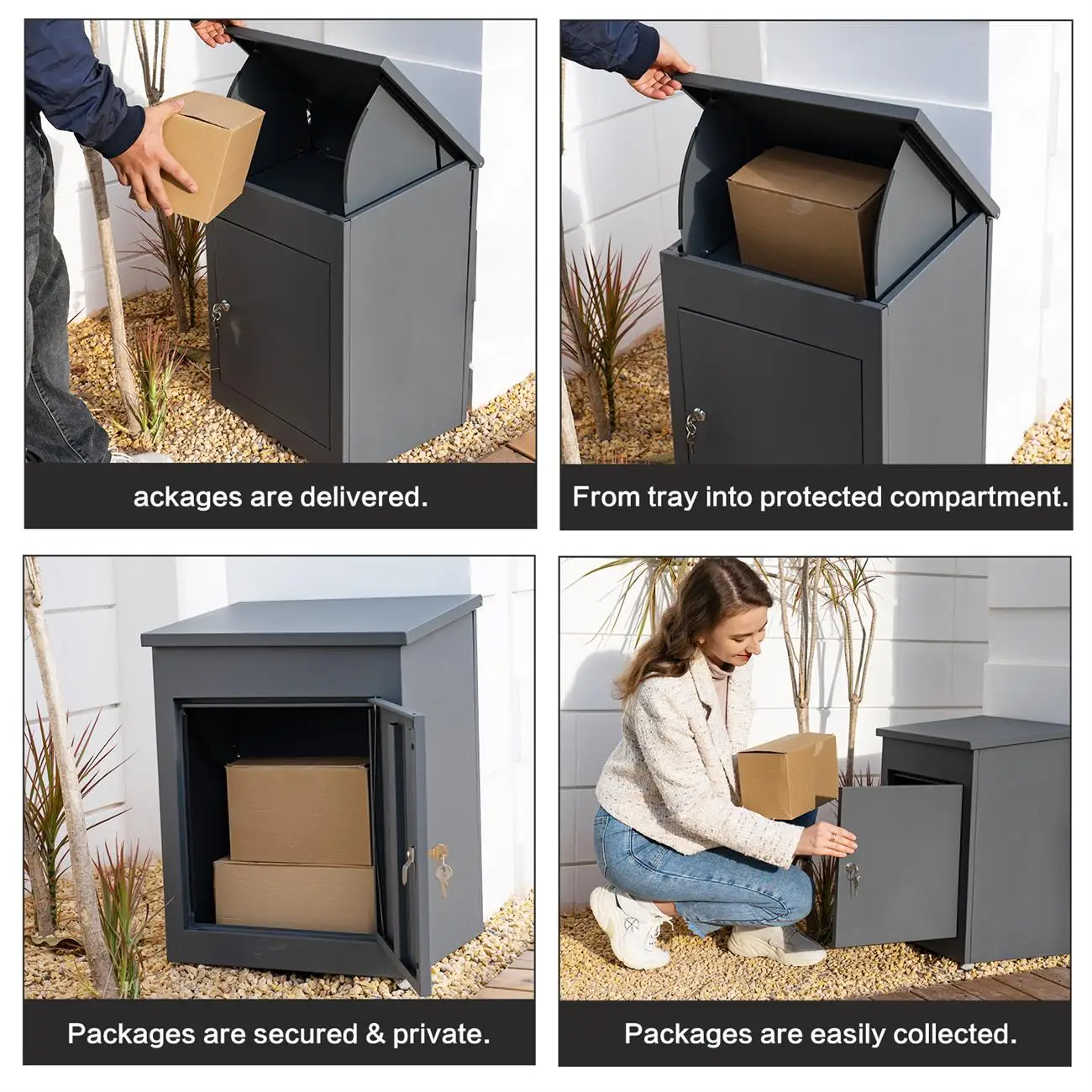 Wall Mounted Lockable Anti-theft For Porch,Package Delivery Boxes For ...