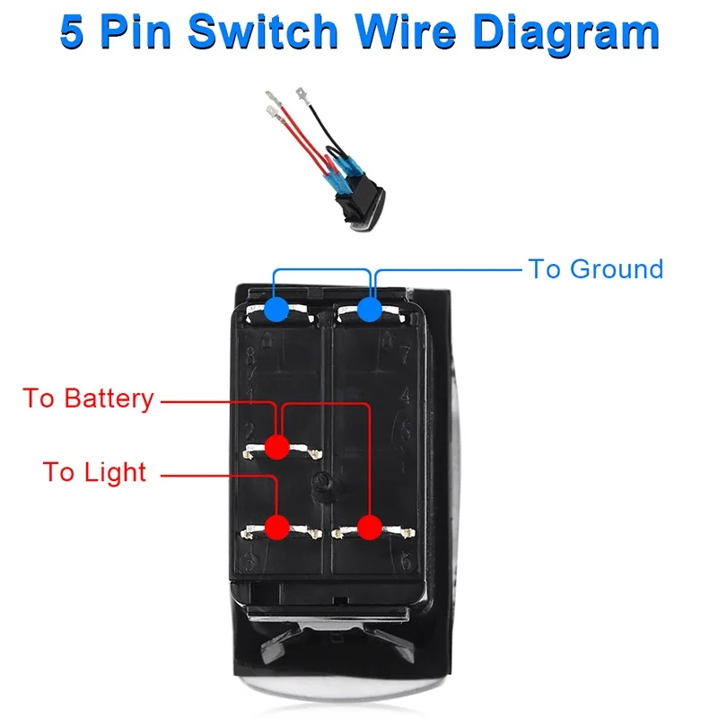 Waterproof 12v 24v 5 Pin Spst On Off Carling Technologies Momentary ...