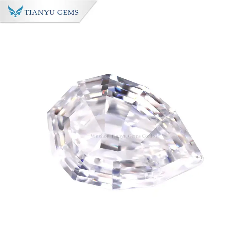 Tianyu Gems Loose Moissanite Decagon Pear Shape D Color Vvs Grade ...