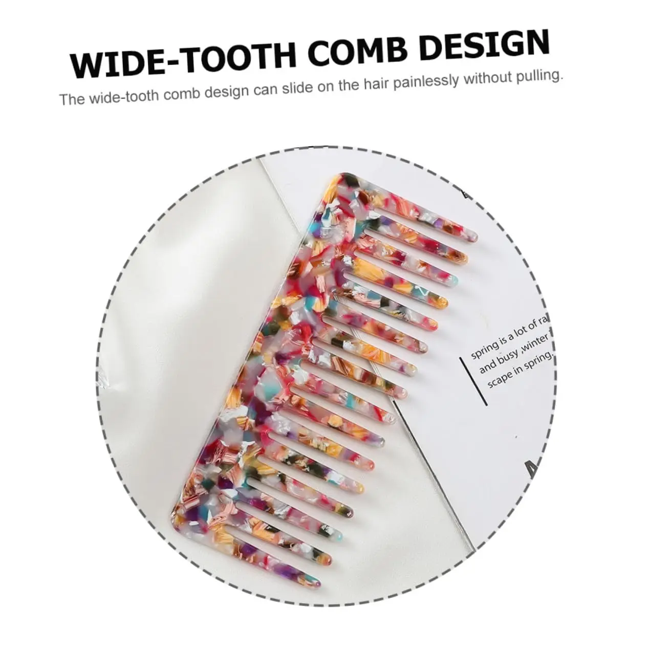 2023 Hot Selling Custom Logo 4MM Wide Tooth Comb Cellulose Acetate