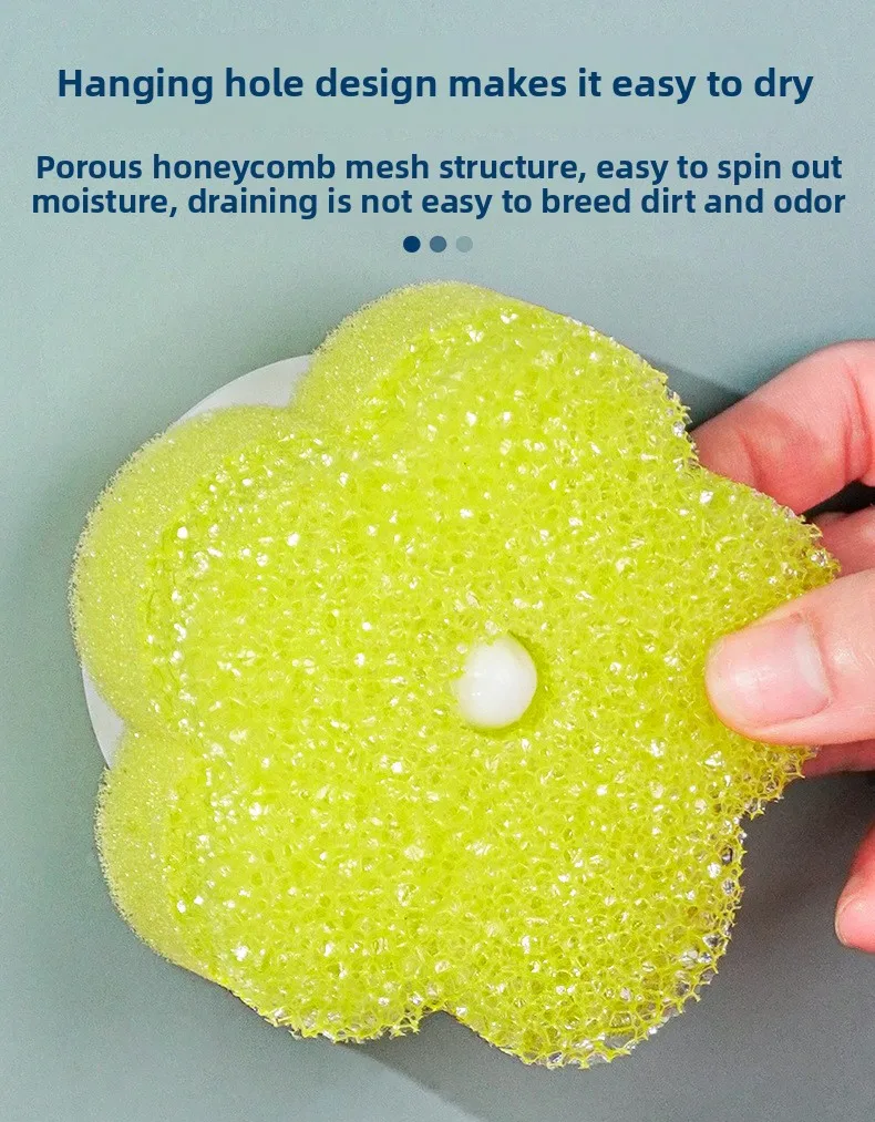Cartoon Smiley Face Dishwashing Sponge Scrubber Temperature Sensing ...