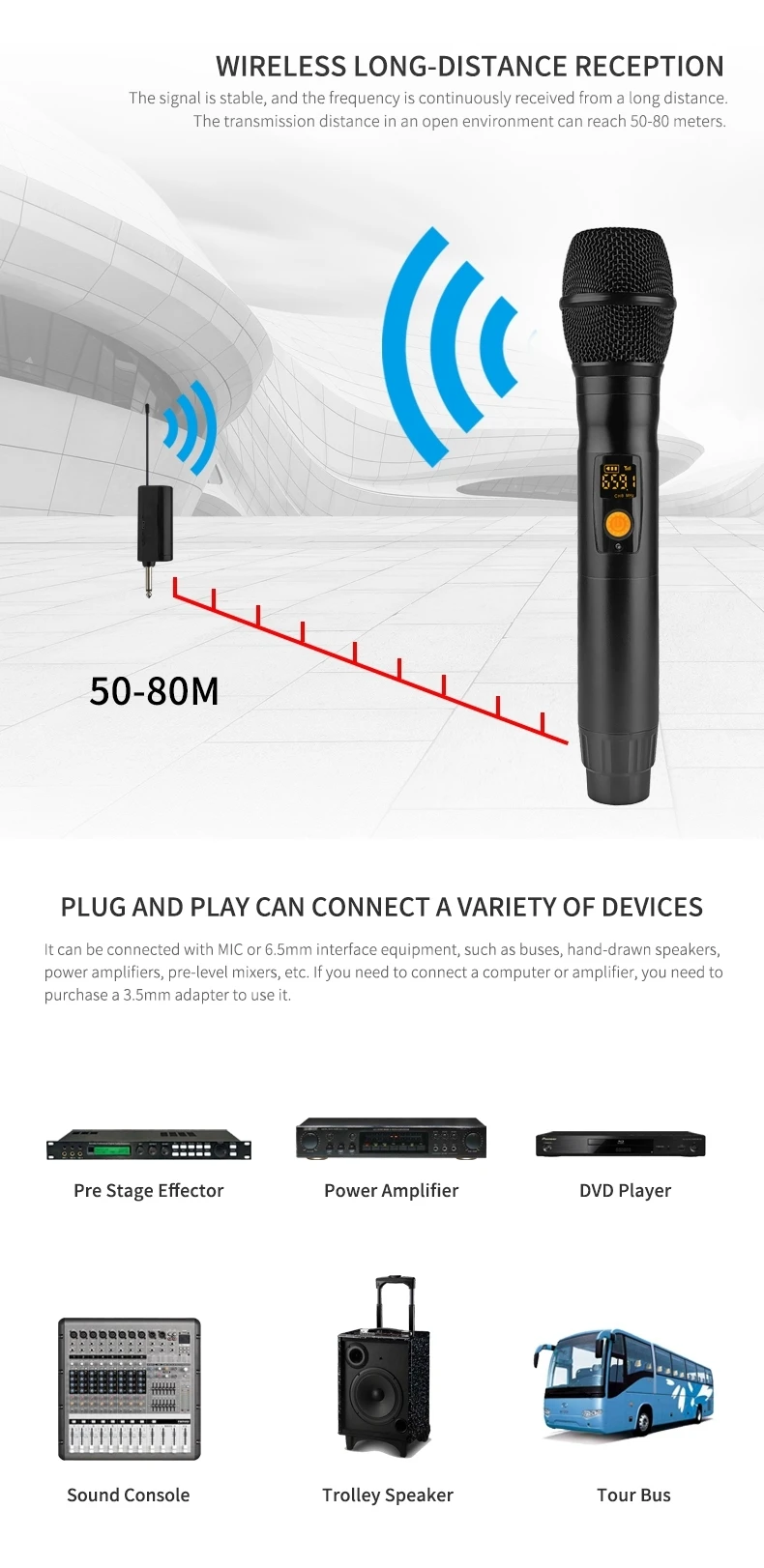 Soundmark Professional Wireless Microphone for Karaoke