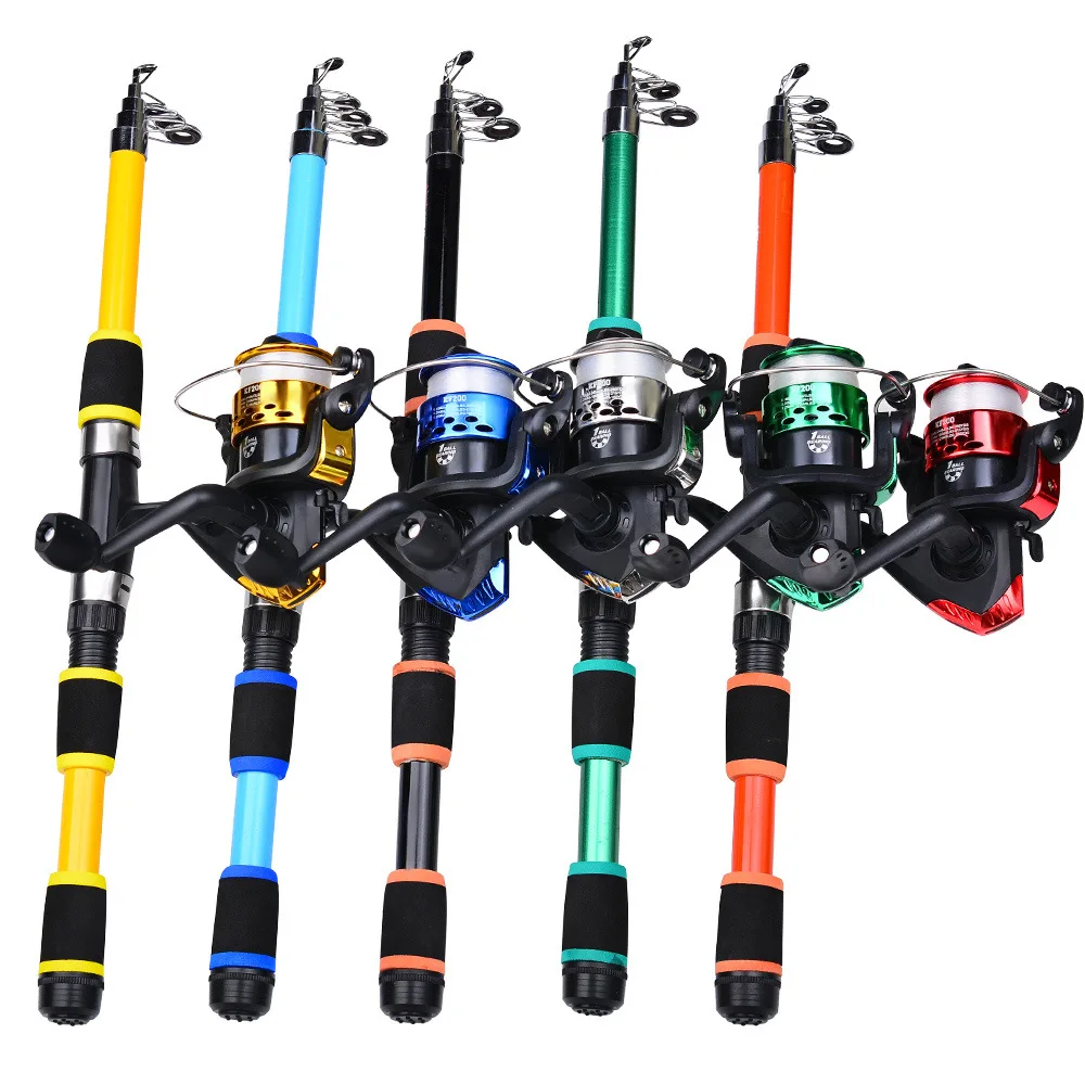 Fishing Pole Set Full Kits - Telescopic Rod & Spinning Reel