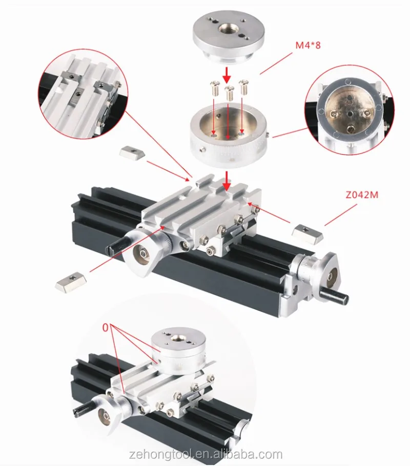 60W Metal Mini Rotating Lathe TZ20002MR for DIY Hobby