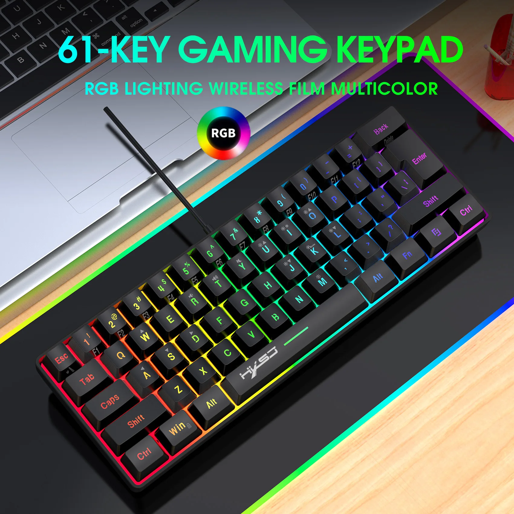 GAMING KEYBOARD - Ultra-Compact 61 Keys with RGB Backlit