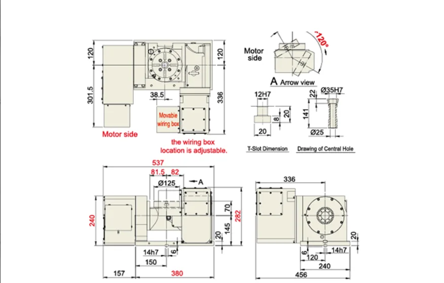 Far-125b(black Side Motor Type) 5th Axis Cnc Tilting Rotary Table For ...