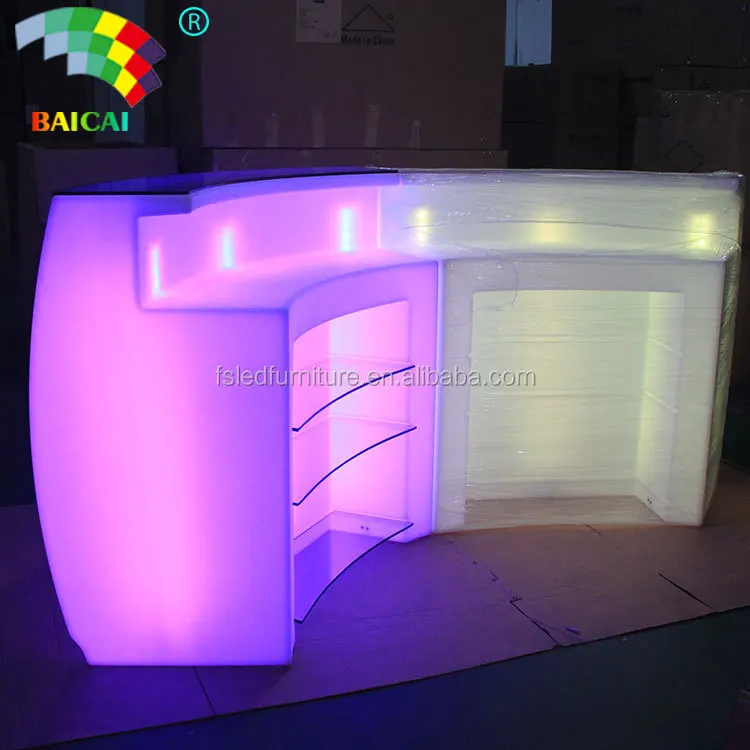 Wave Shape LED Bar Counter Portable Bar Counter Color Changing LED Bar ...