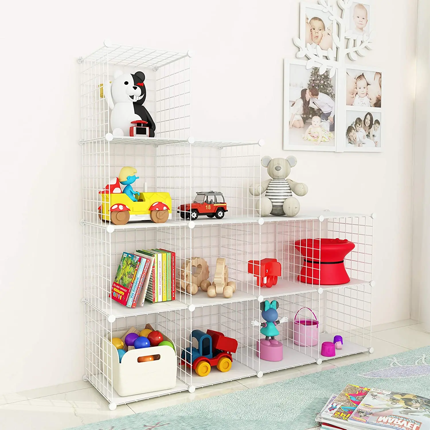 Metal Wire Storage Cubes,Diy 12-cube Closet Cabinet And Modular ...