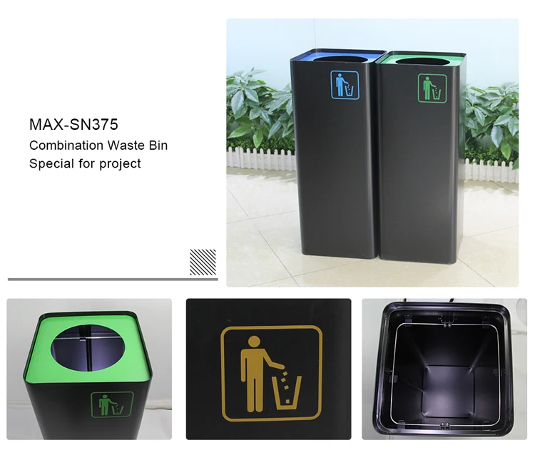 Dustbin Seperate Trash 3 Compartments Recycling Garbage Waste Rubbish ...
