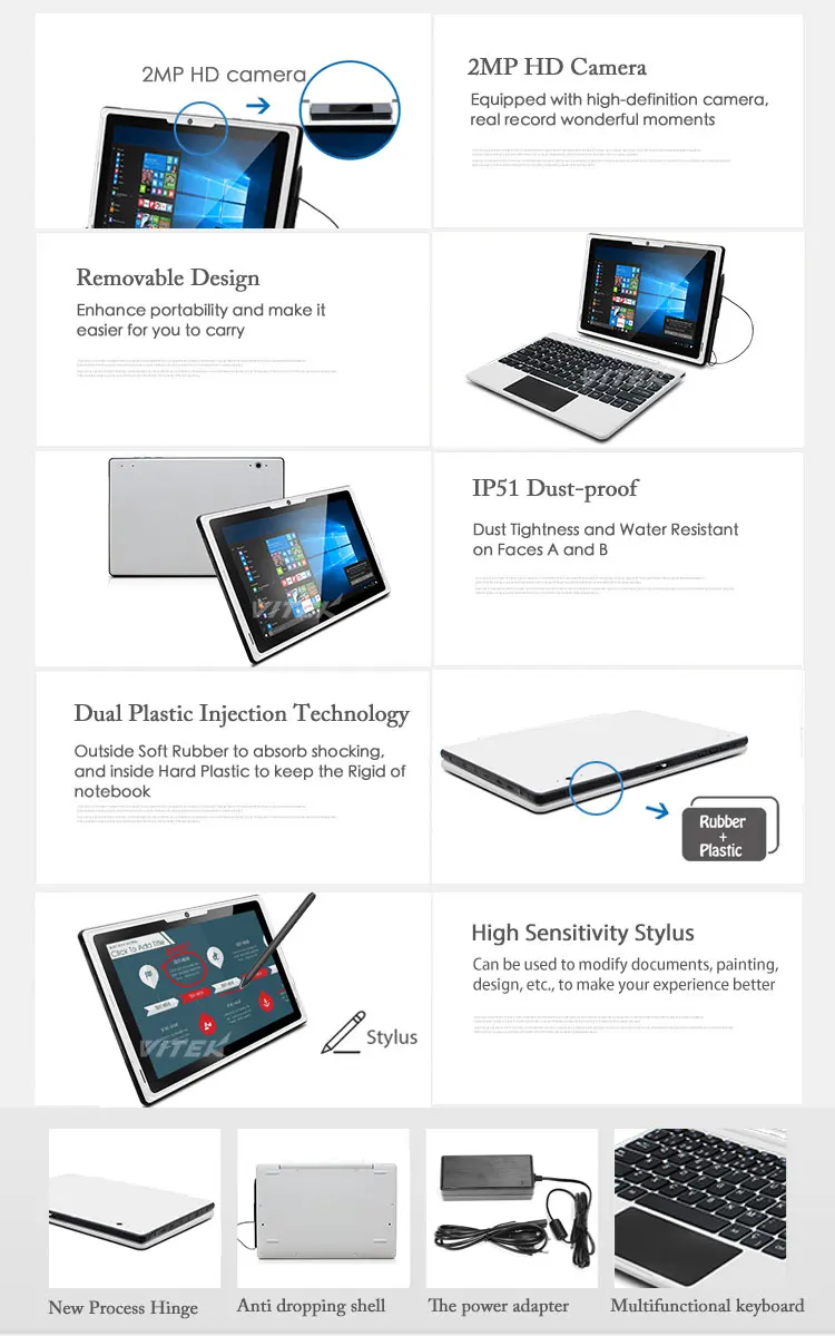 10.1 Inch 2 In 1 Detachable School Education Student Children Learning ...