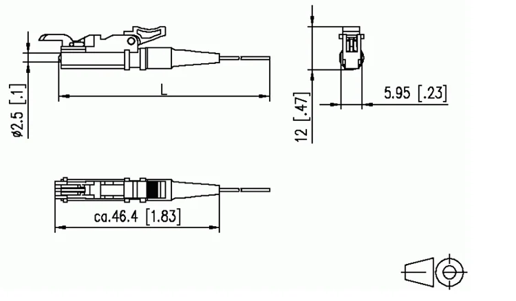 E2000 Connector Fiber Optic Pigtail - APC Pigtail