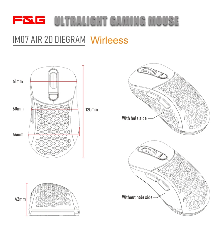 Ultra Light With Holes 2.4ghz Wireless And Wired Dual Mode Rgb Gaming ...