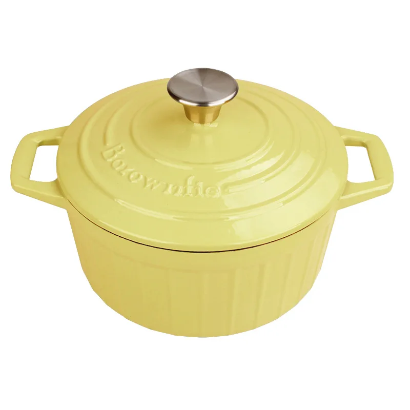 Mu New Dutch Pot Traditional Soup Cooking Pot Enameled Cast Iron Dutch ...