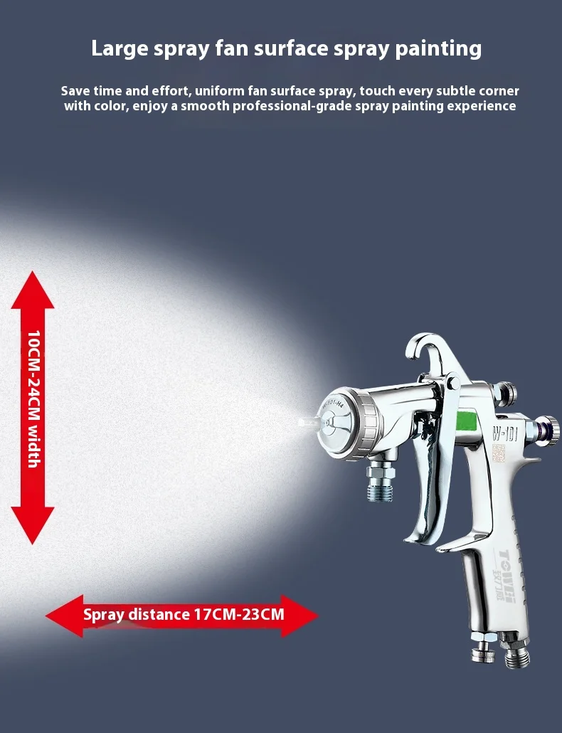High Pressure Pneumatic Spray Gun W77/71/101 High Atomization Upper and Lower Pot for Car ...