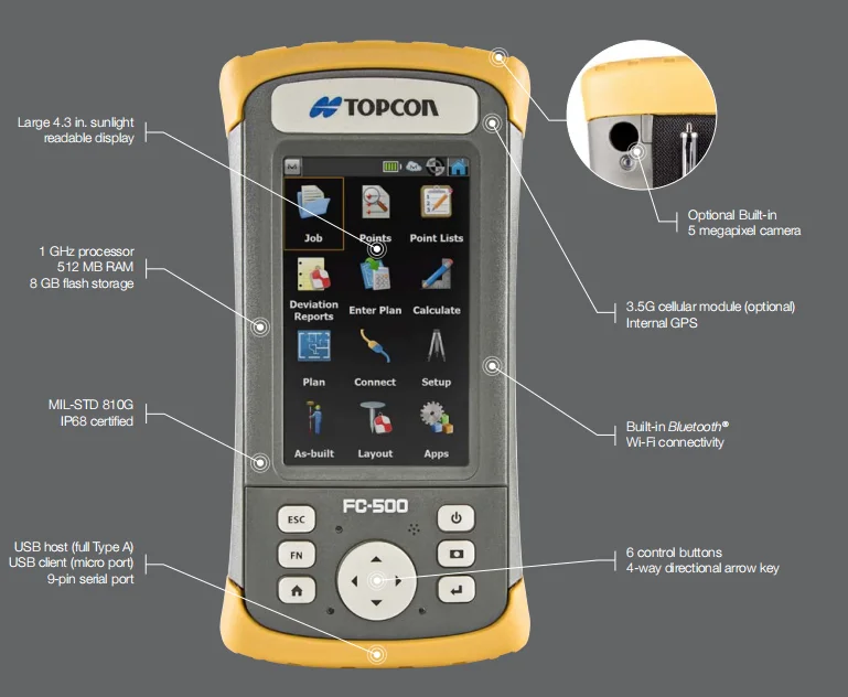 Topcon Handheld Computer Fc500 Fc5000 Fc6000 Field Gnss Controller ...