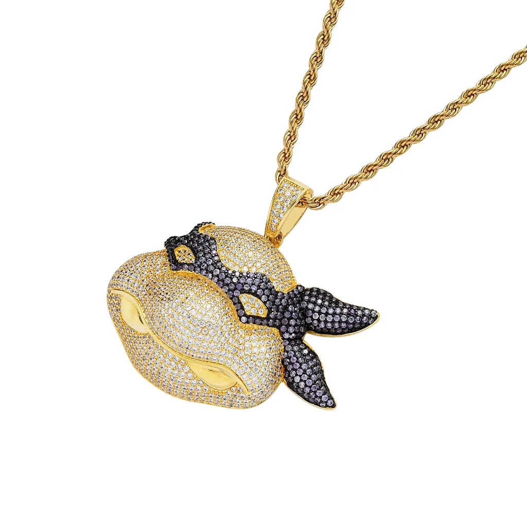 Trend Brass Iced Out Anime Ninja Turtle Pendants for Men