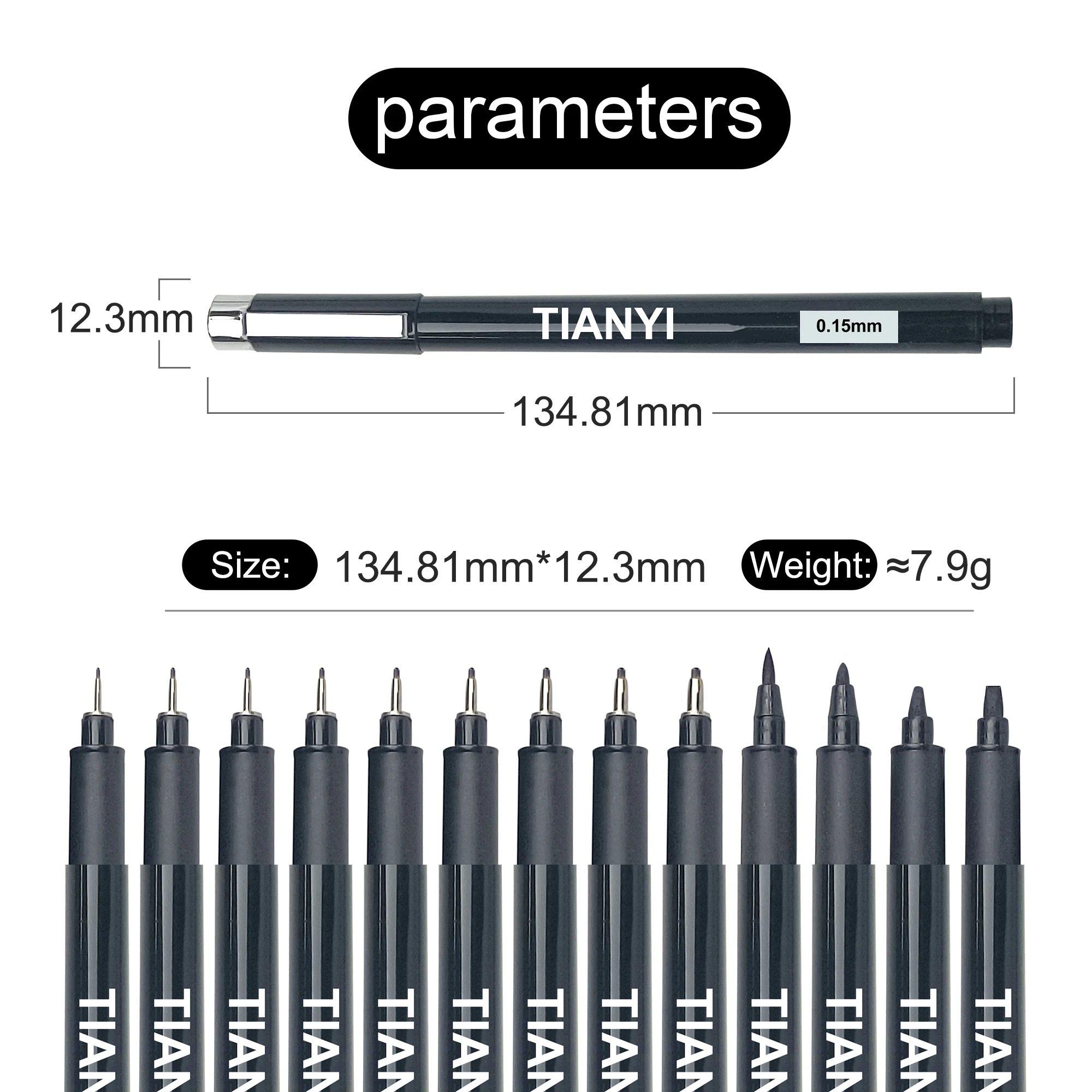 Waterproof Calligraphy FineLine Pen Fade Proof Micron Pen Tip Fine ...