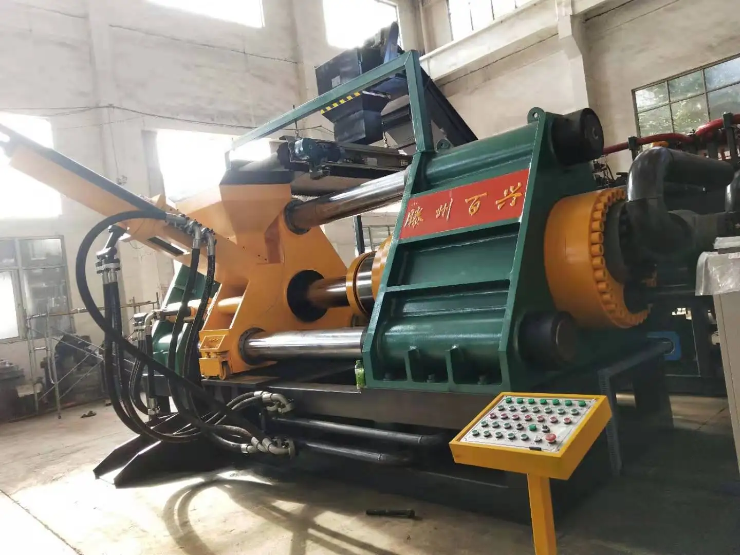 Scrap Steel Metal Blocks Press Machine Nominal Push Force 1250kn For ...