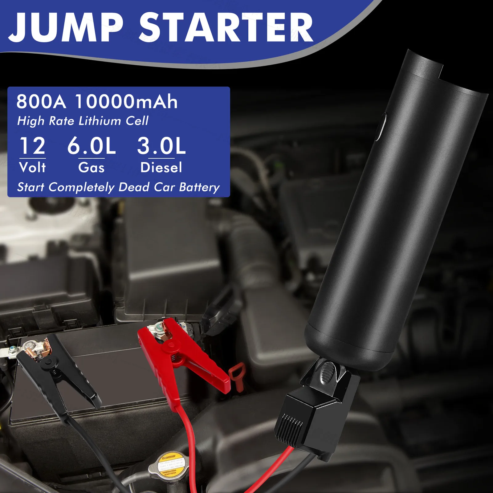 Portable Multifunctional 12v 10000mah Car Jump Starter With Air ...