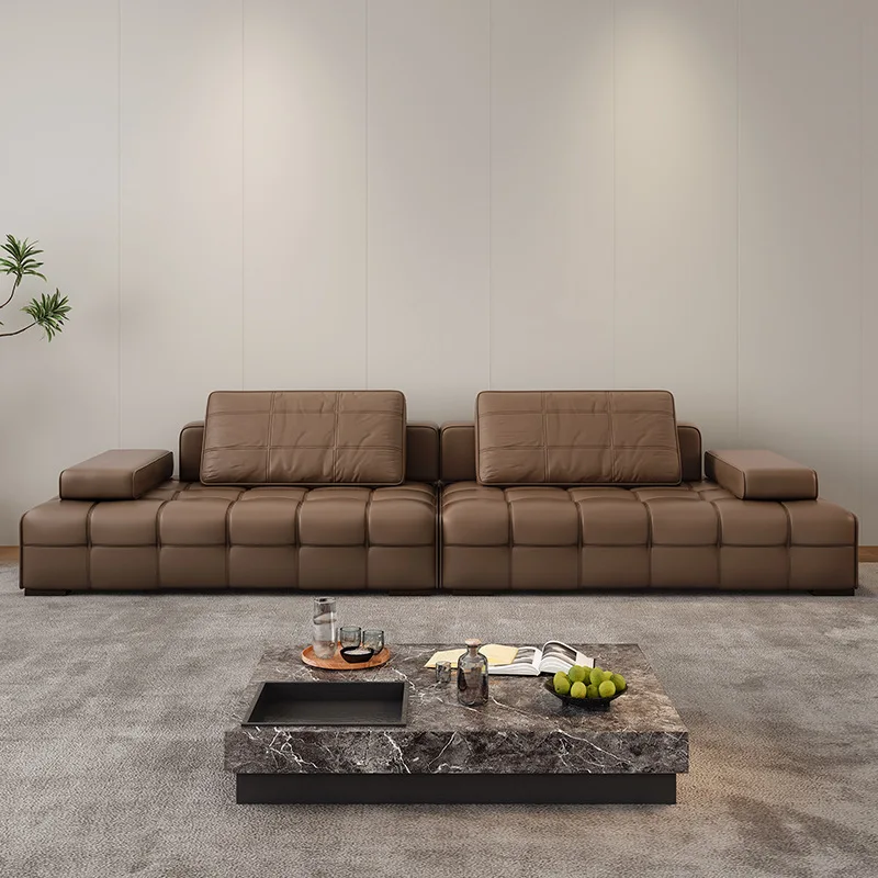 Modern Italian Style Lawrence Sofa Set Simple Straight Design for Large ...