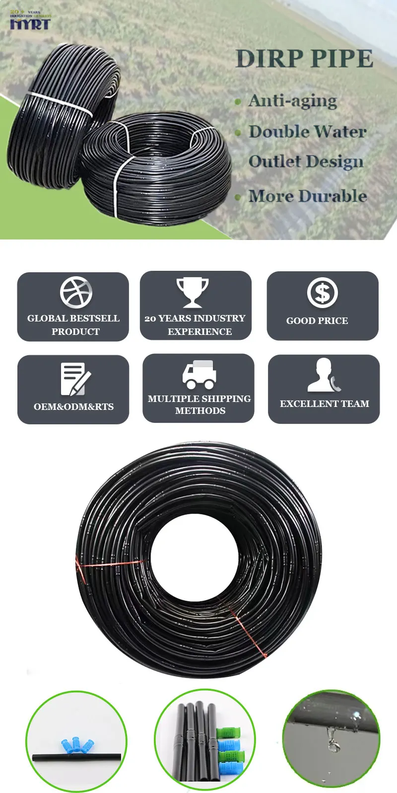 Water Saving Drip Irrigation System 16mm Drip Irrigation Pipe With ...