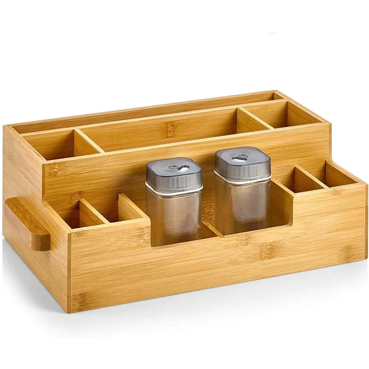Bamboo Wooden Countertop Organizer Storage Shelf Rack For Kitchen Spice ...