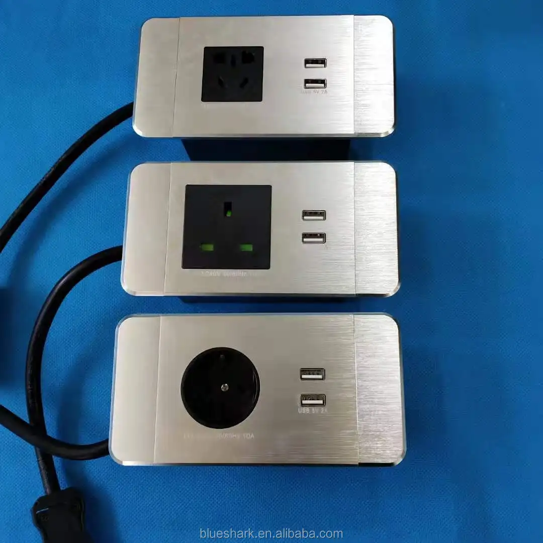 1 Uk Power 2 Usb Charging High Quality Aluminum Alloy Rectangular ...
