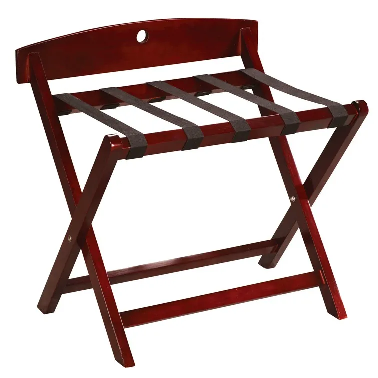 Wood Luggage Rack With Shelf Foldable Luggage Rack For Hotels Wooden ...