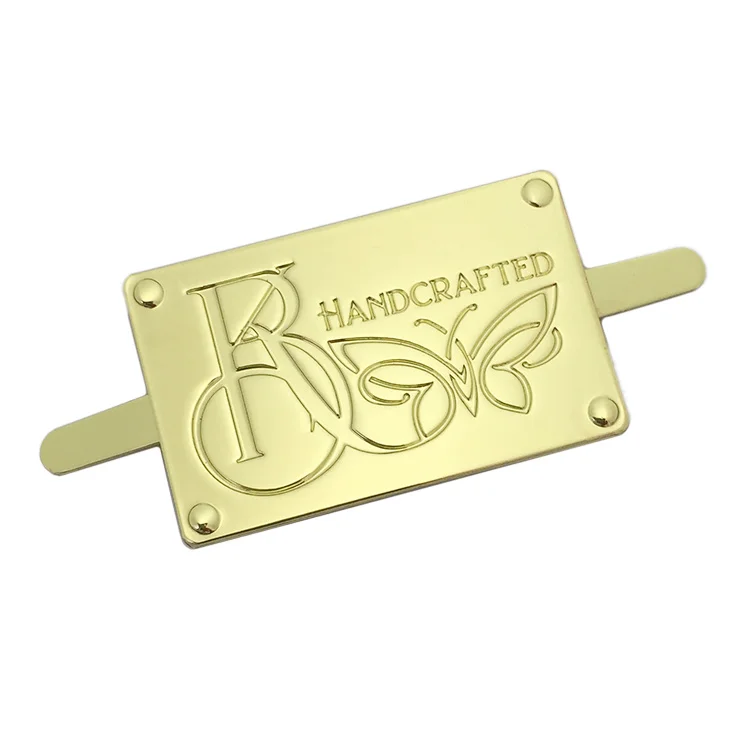 Custom Engraved Logos Metal Brand Plates for Handbags
