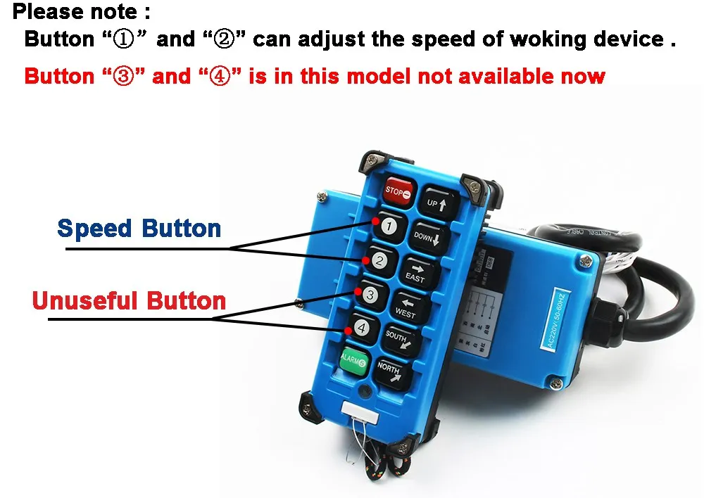 2 Transmitters + 1 Receiver 10-channel Key Direction Button Crane Hoist ...