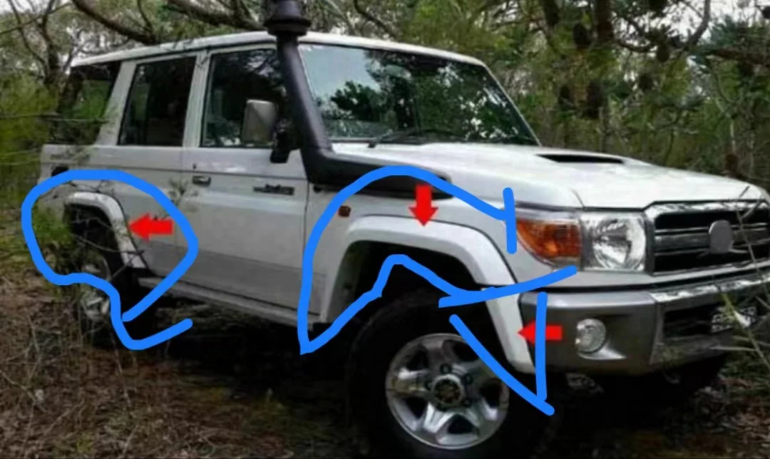 4x4 Fender Flares With Mud Guard For Land Cruiser Fj79 Fj76 Offroad ...