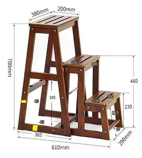 Bamboo Wood Three Stair Stools/climb Stools,Step Stools - Buy Bamboo ...