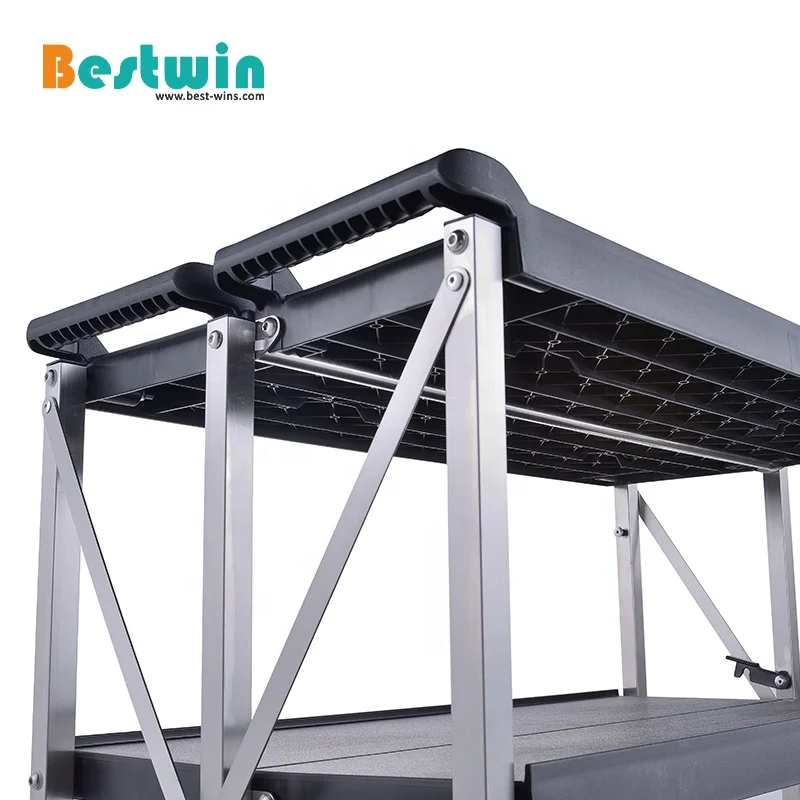 Collapsible Food Cart - Heavy Duty Folding Utility Trolley