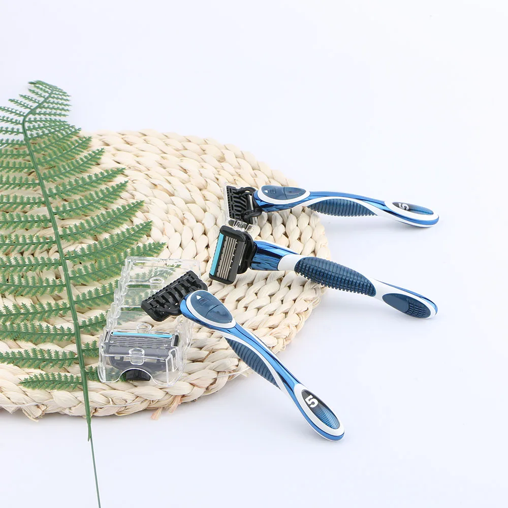 Parco Men's Five Blade Shaving Razor - Replaceable Blades