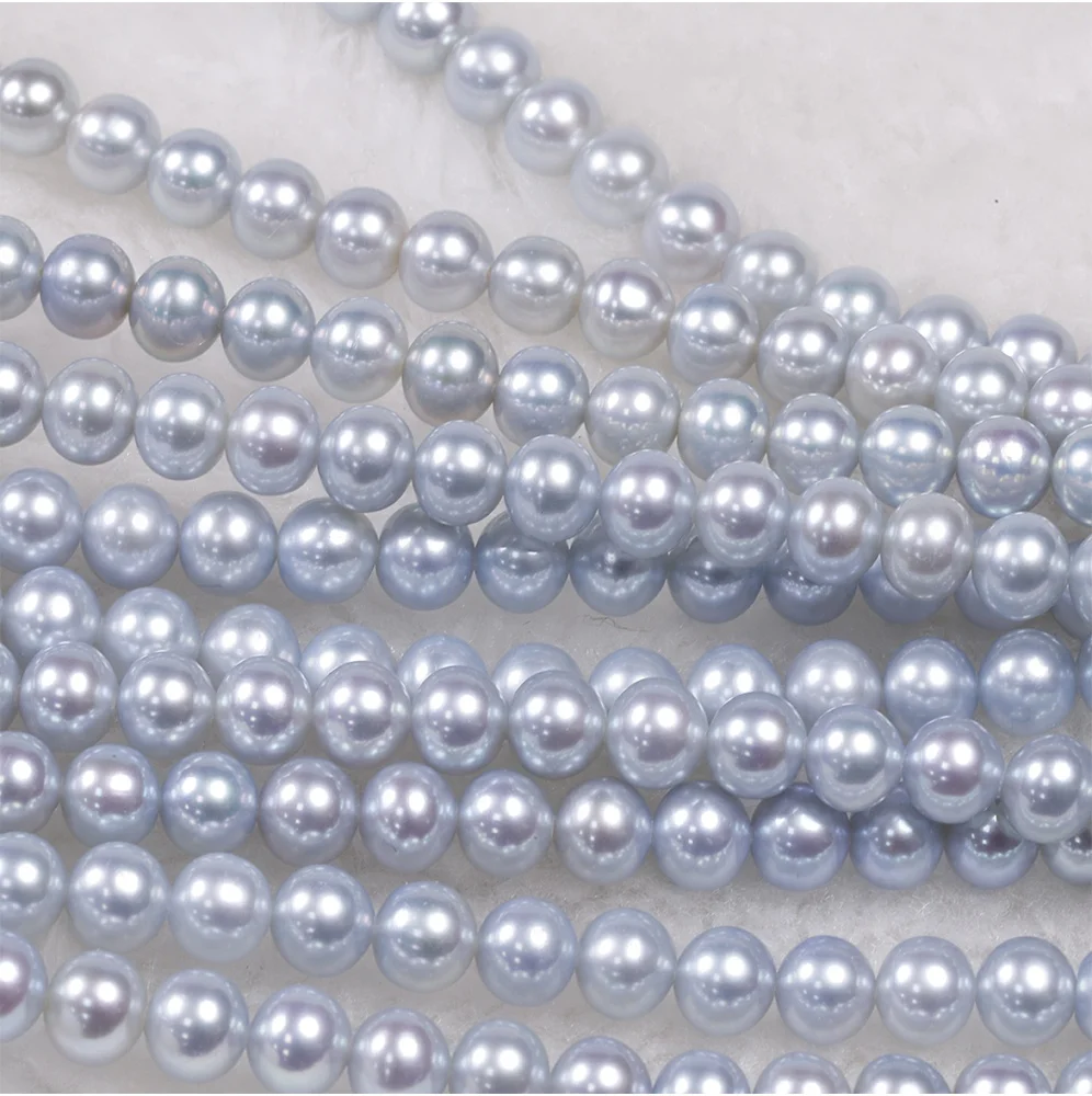 6-7mm Aaaaa Grade Light Blue Color Dyed Cultured Freshwater Pearl ...