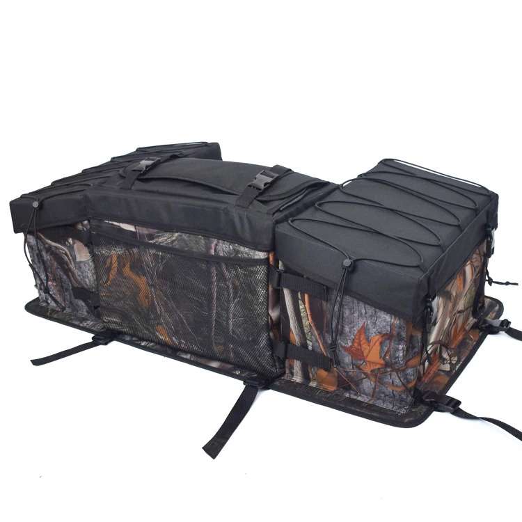 Multi-compartment ATV Camouflage Cargo Padded-Bottom Rack Pack Storage Bag