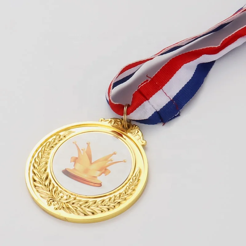 Wholesale Blank Zinc Alloy Award Sublimation Double-Sided Medal with Ribbon