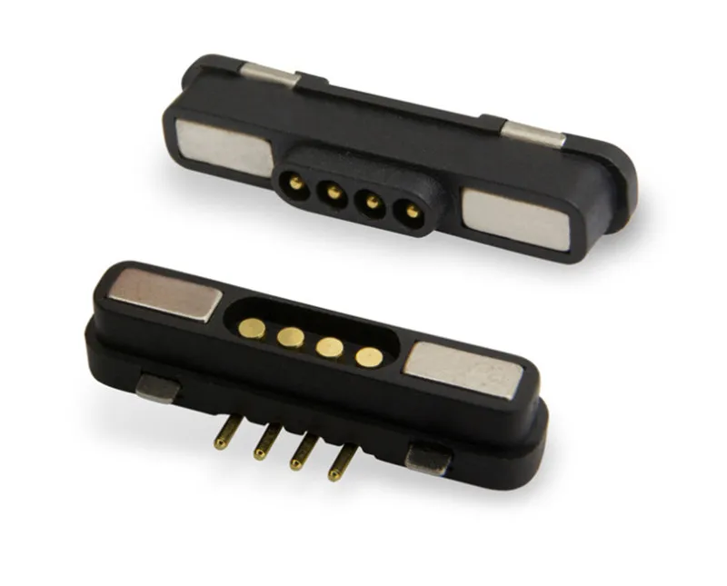 Waterproof Spring Loader Pogo Pin Magnet Dock 4 Pins Straight Male ...