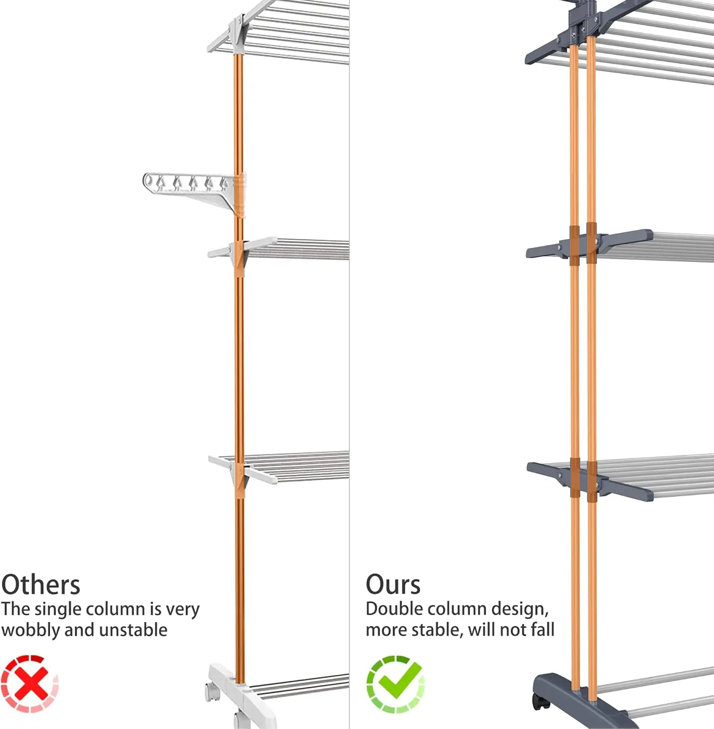 Movable Drying Rack - 4-Tier Clothesline Airer Wholesale