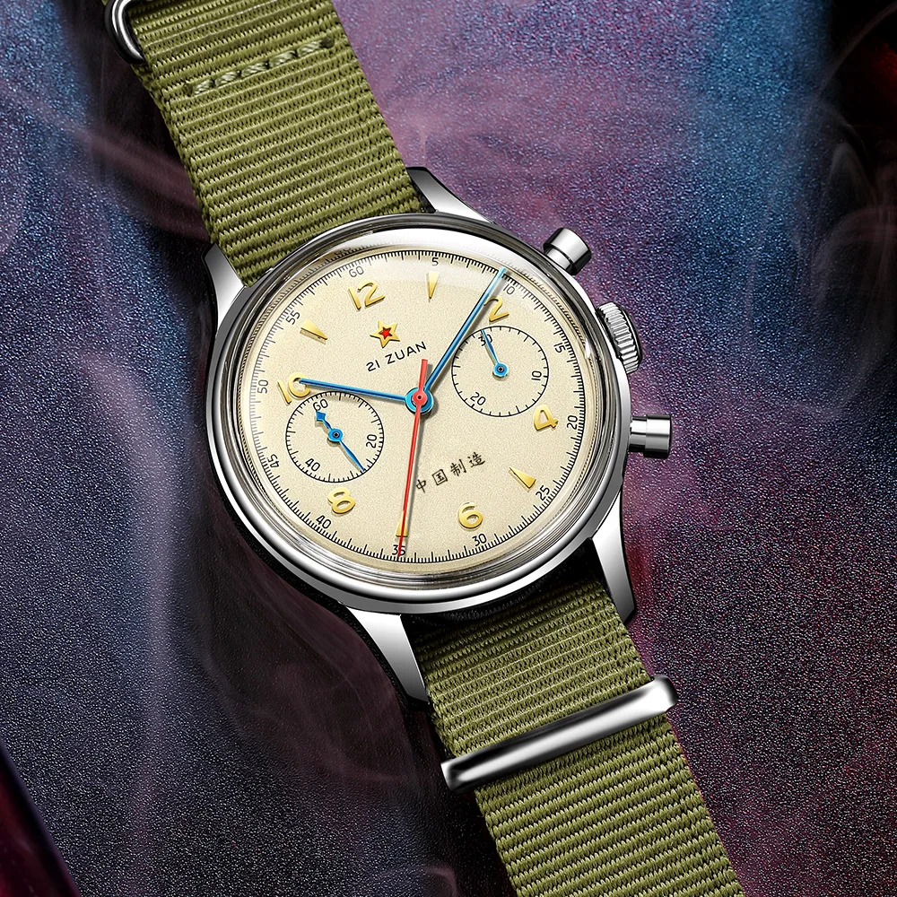 Mens 1963 Pilot Chronograph Watch Original St19 Hand Wind Movement ...