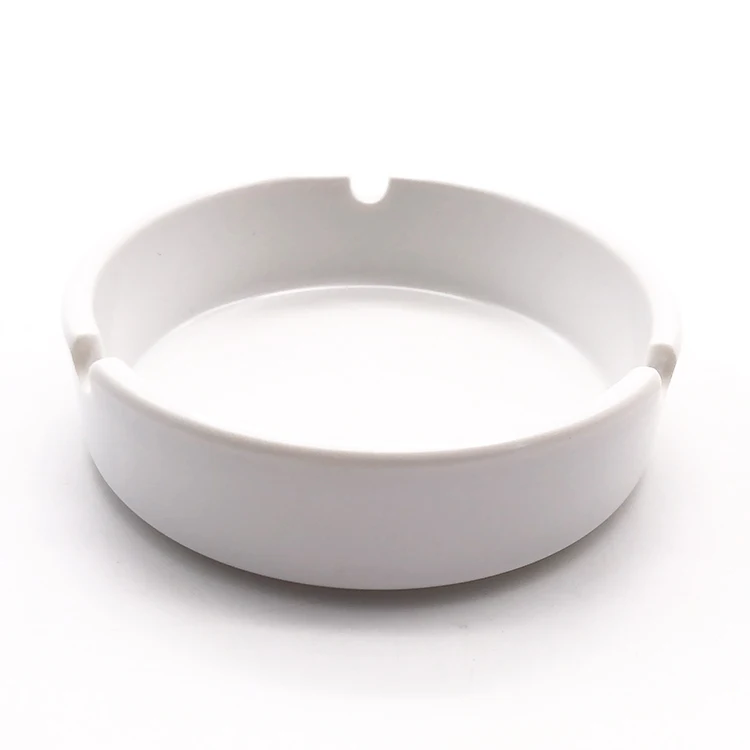 Customizable White Melamine Ashtray - Portable & Durable