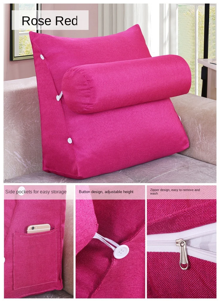 Large Rectangular Triangle Cushion Sedentary Sofa Chair Headrest Pillow ...